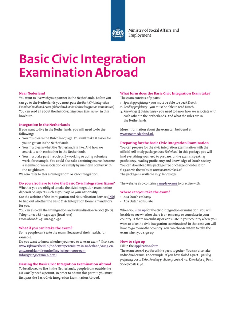 Basic Civic Integration Examination Abroad | PDF | Test (Assessment ...
