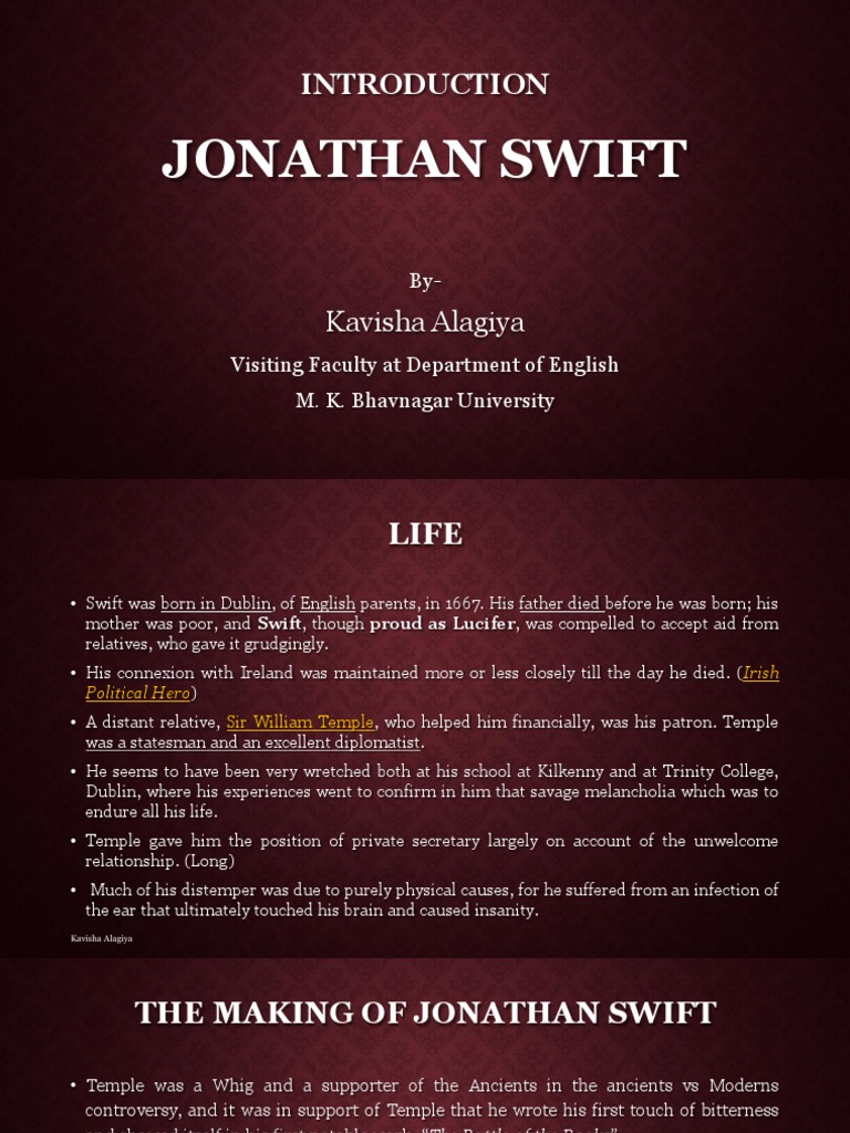Jonathan Swift: Life and Works Overview | PDF | Jonathan Swift