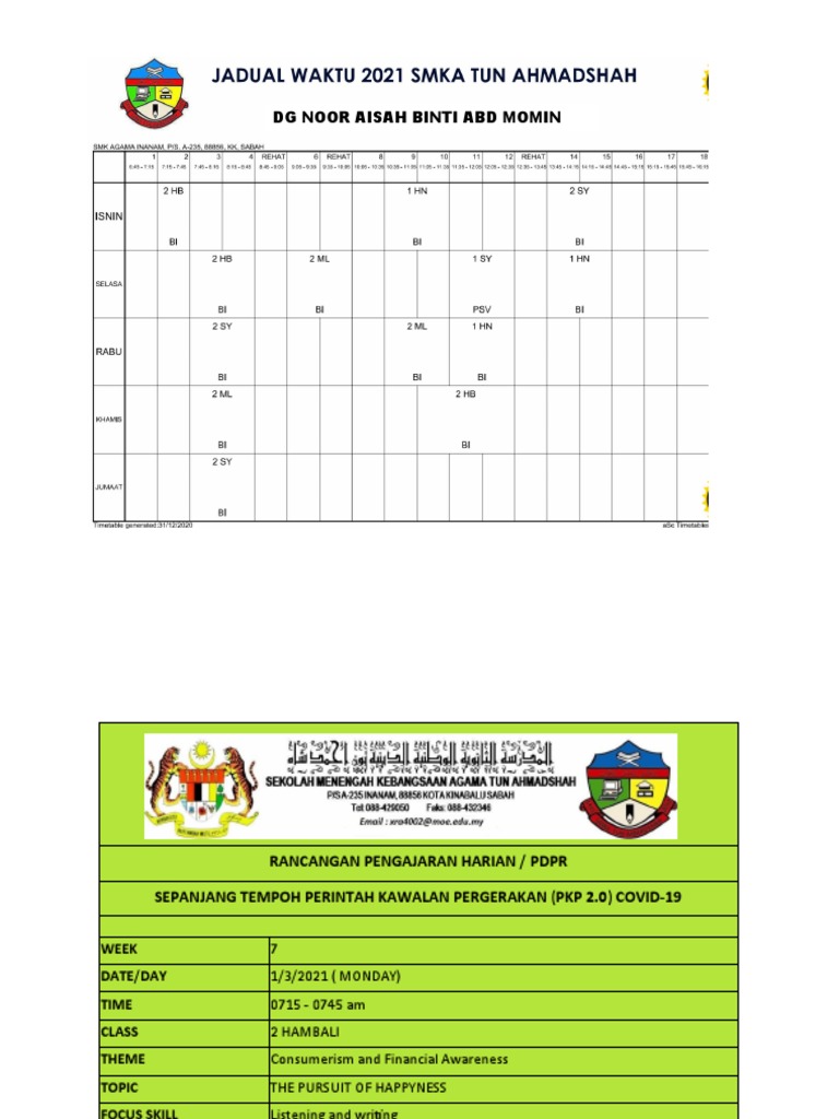 eRPH PDPR DNA 2021 m7 Tapak | PDF | Learning | Cognition