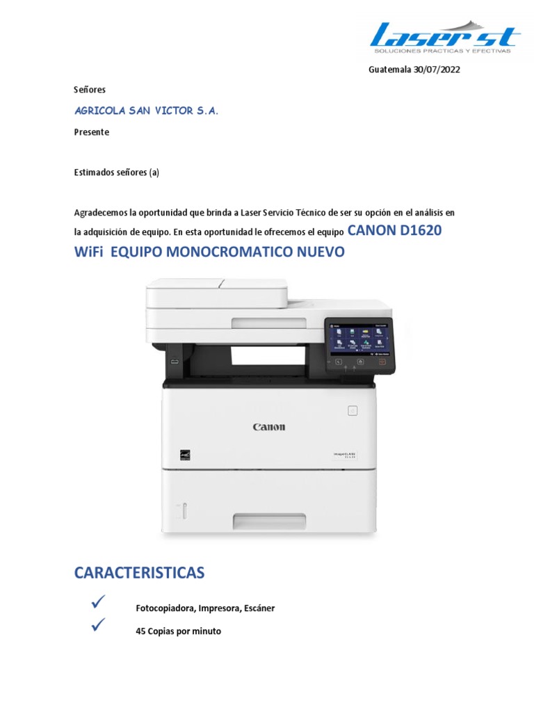 Canon D1620 | PDF | Escáner de imagen | Impresora (Computación)