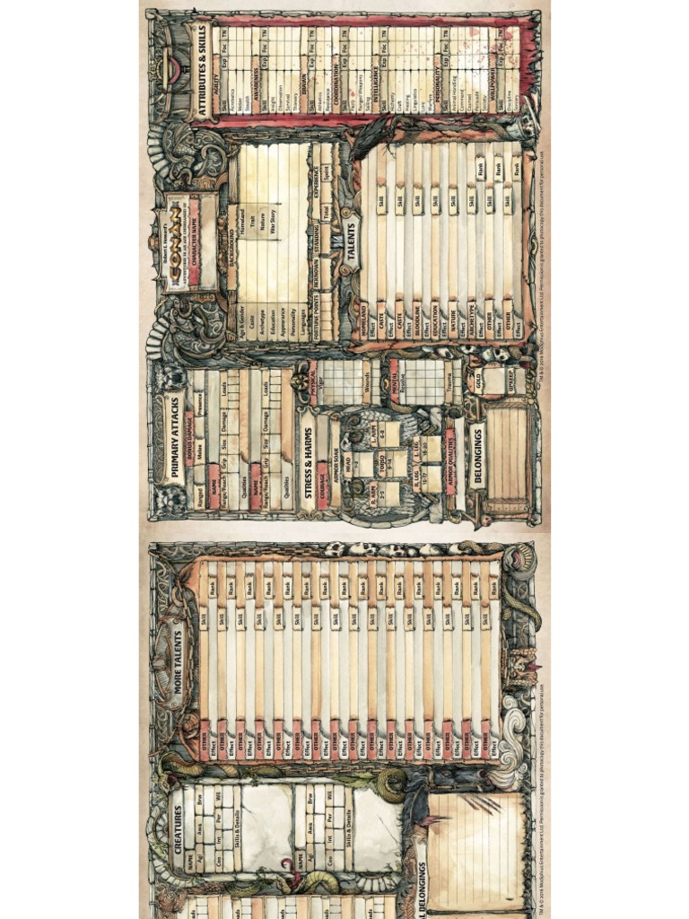 Conan Character Sheet | PDF