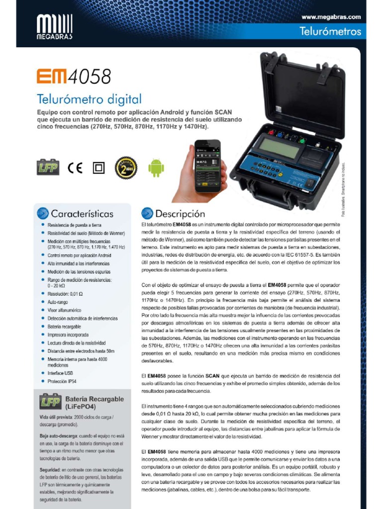 Fichastelurometro Megabras Em4058 | PDF