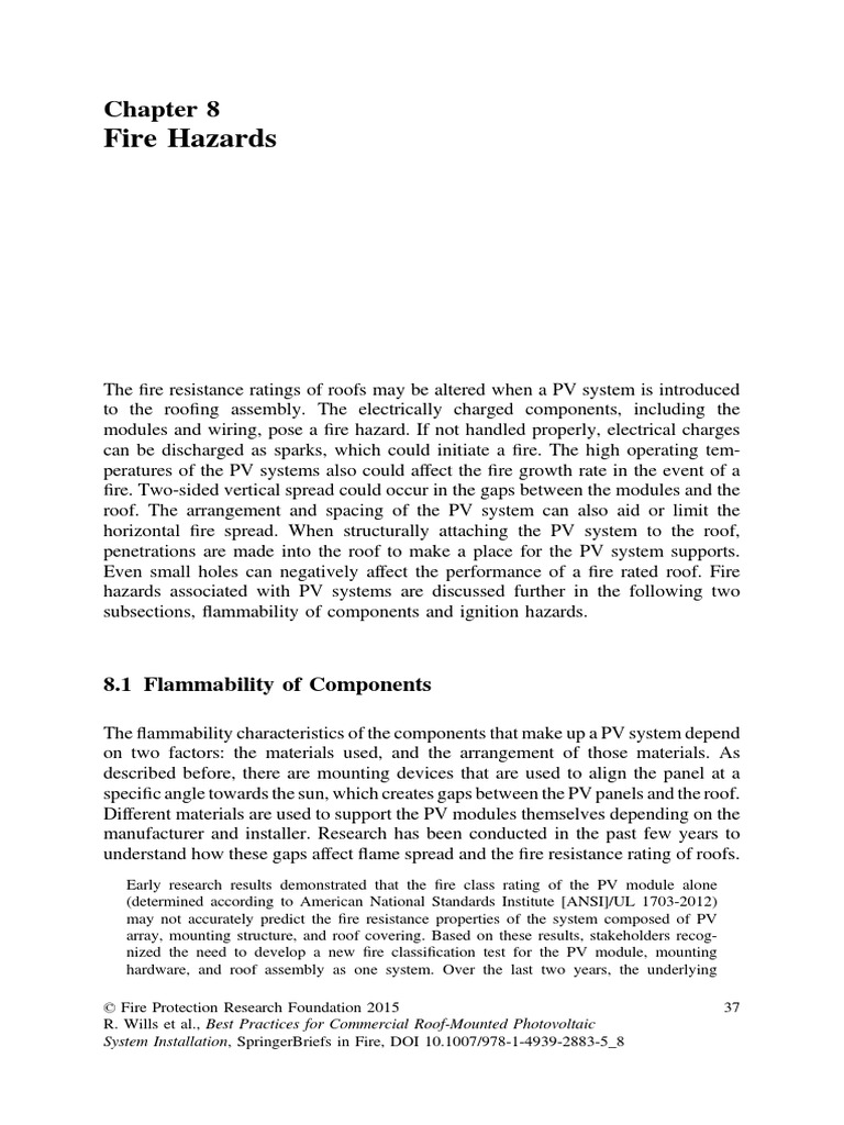 Fire Hazards: 8.1 Flammability of Components | PDF | Photovoltaics ...