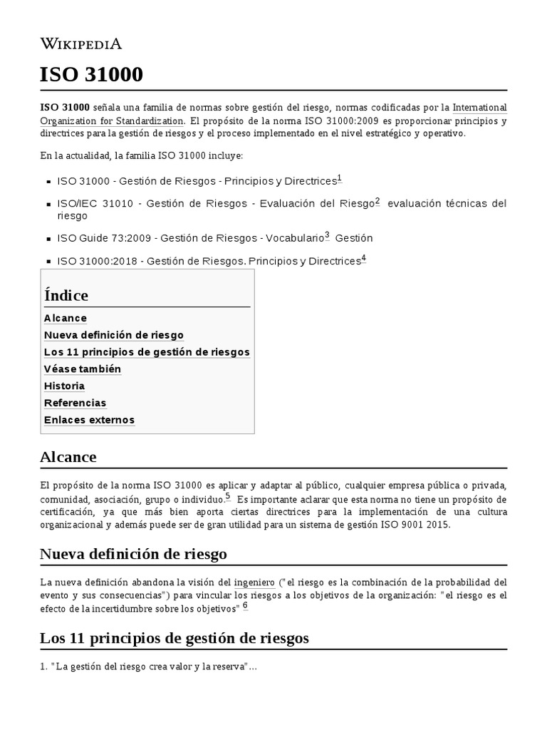 Iso 31000 | PDF | Organización internacional para la estandarización ...