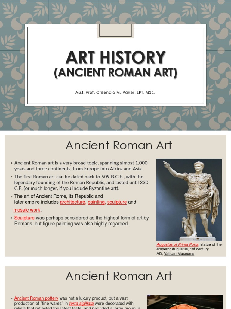 Art History-Ancient Roman Art | PDF | Roman Empire | Rome