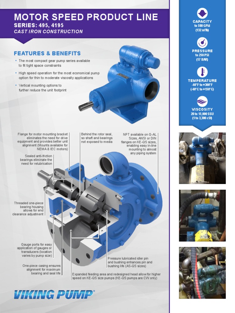 Viking Oil Pump 495 Series | PDF | Pump | Machines