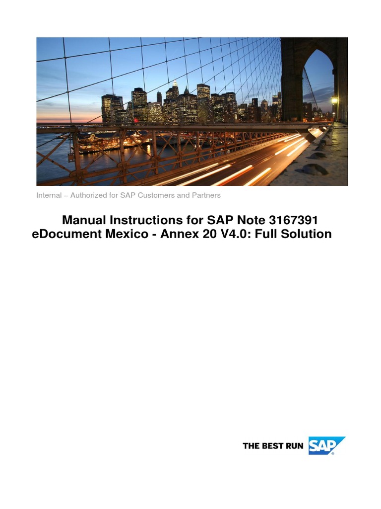 Manual Instructions For Sap Note 3167391 Edocument Mexico - Annex 20 V4.0: Full Solution | PDF ...