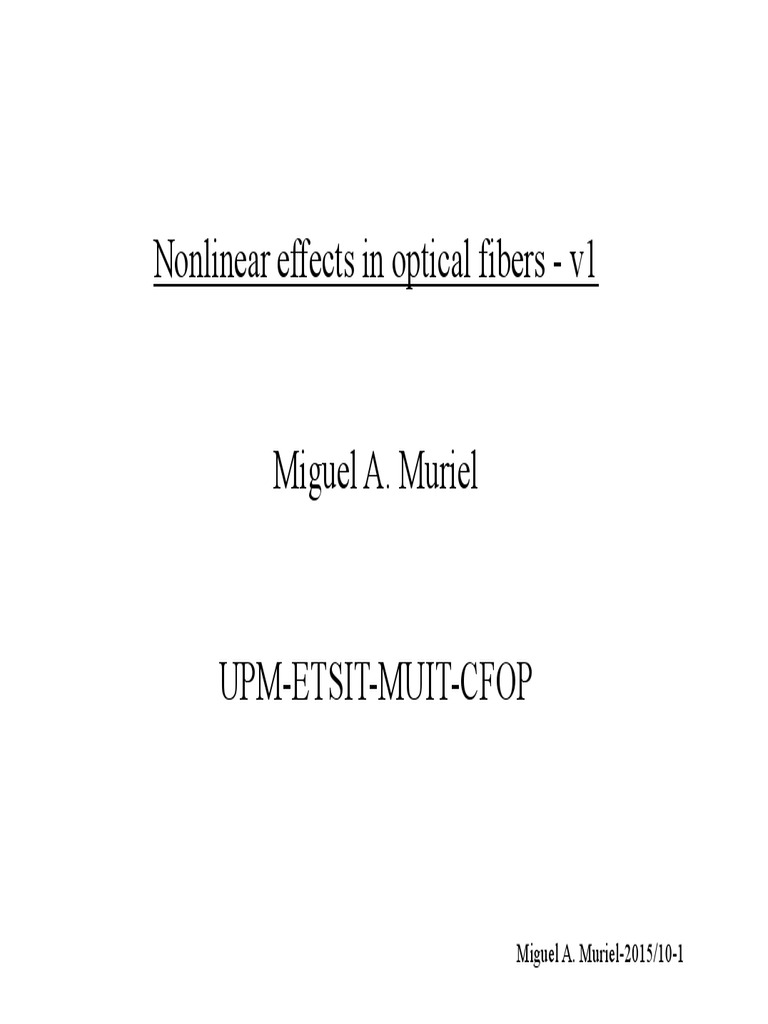 Nonlinear Effects in Optical Fibers | PDF | Nonlinear Optics ...