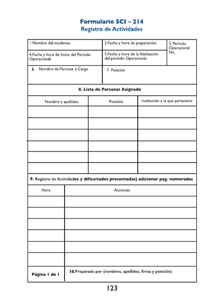 Formulario Sci 214 | PDF