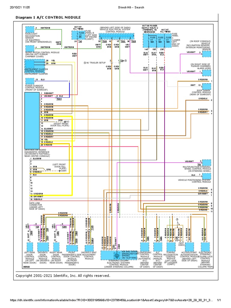 Diagram 1 A/C Control Module | PDF | Car | Product Introductions