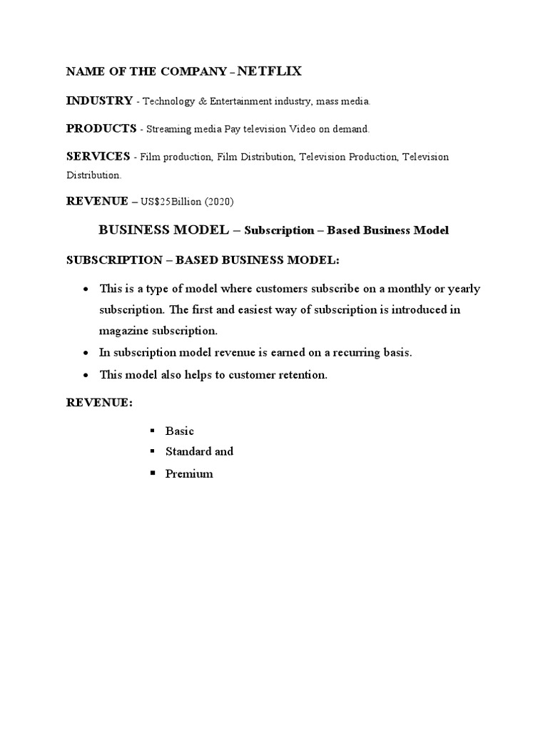 Netflix Document Assignment | PDF | Business | Finance & Money Management