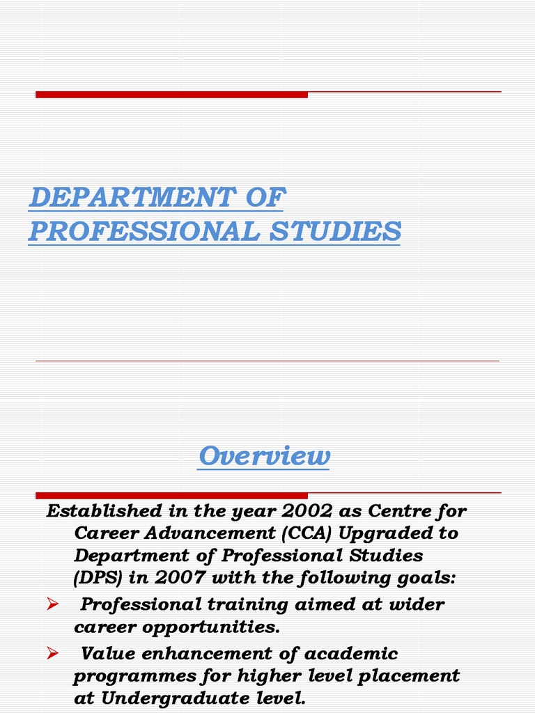 Christ University Dept of Professional Studies | PDF | University And ...