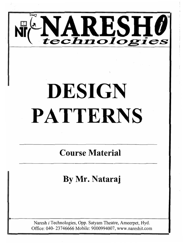 DESIGN PATTERNS-By Nataraj Sir | PDF