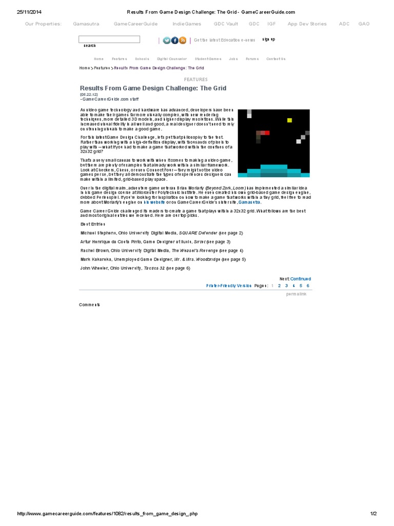Game Design Challenge: The Grid Results | PDF | Computing