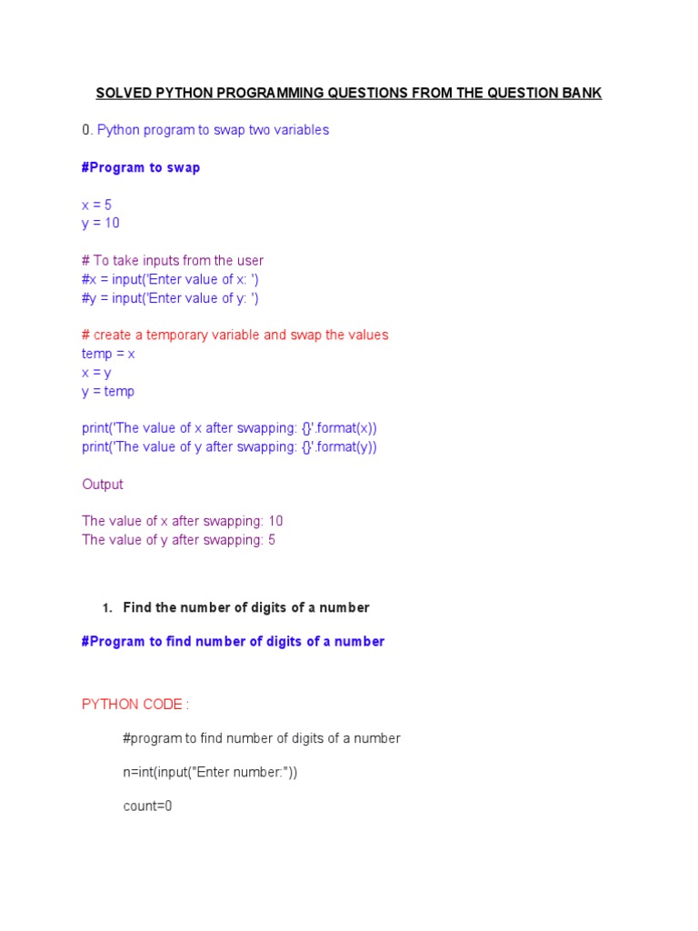 Python Solved QB | PDF | Area | Modular Programming