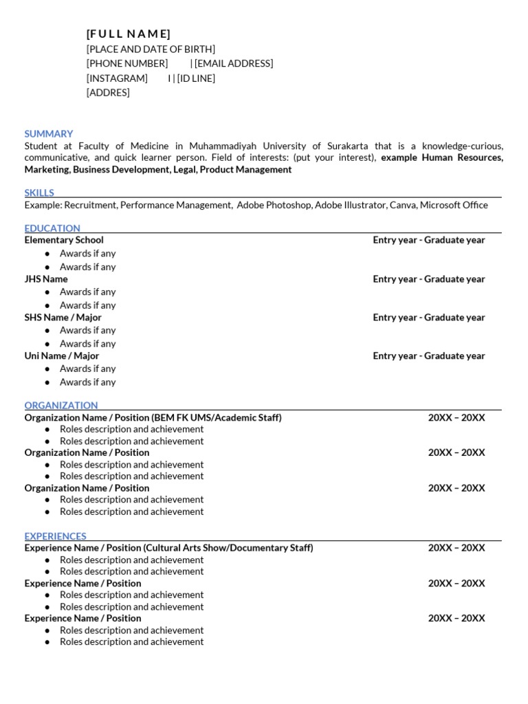 Format CV | PDF