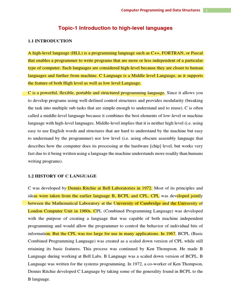 Computer Programming in C | PDF | Integer (Computer Science) | Subroutine