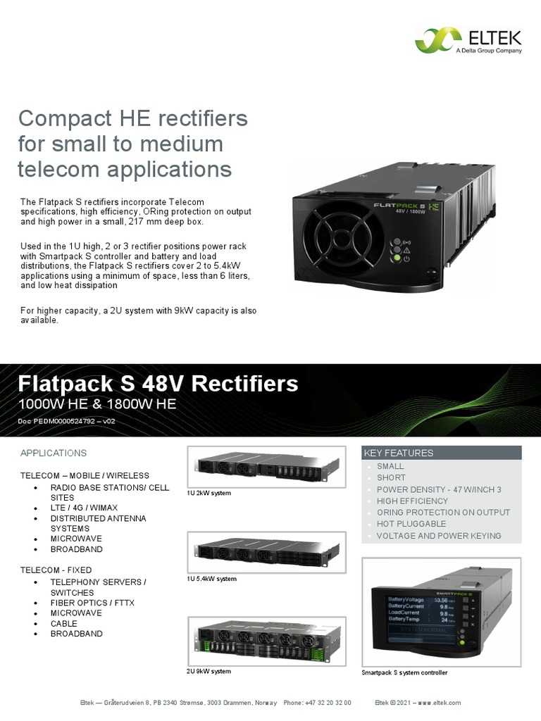 Datasheet-Flatpack S 48v Rectifiers v02 | PDF | Rectifier ...