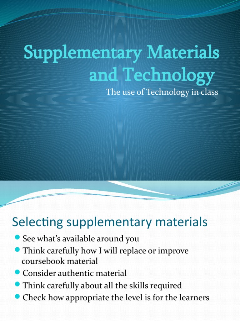 Understanding Supplementary Materials | PDF | Internet | Learning