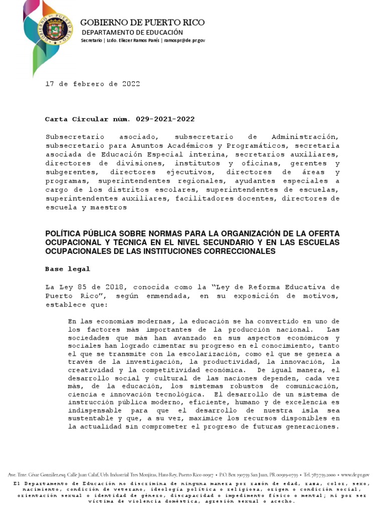 Carta Circular Num. 29 2021 2022 Firmado | PDF | Plan de estudios ... Carta Circular Num. 29 2021 2022 Firmado | PDF | Plan de estudios ...