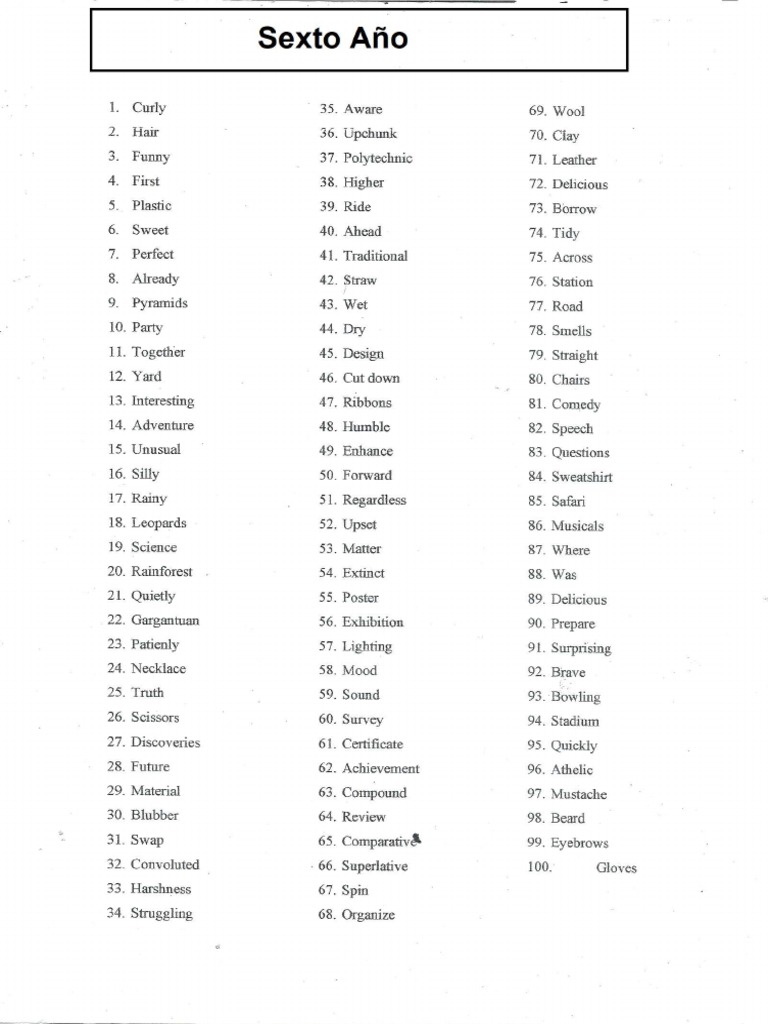 List of Words | PDF