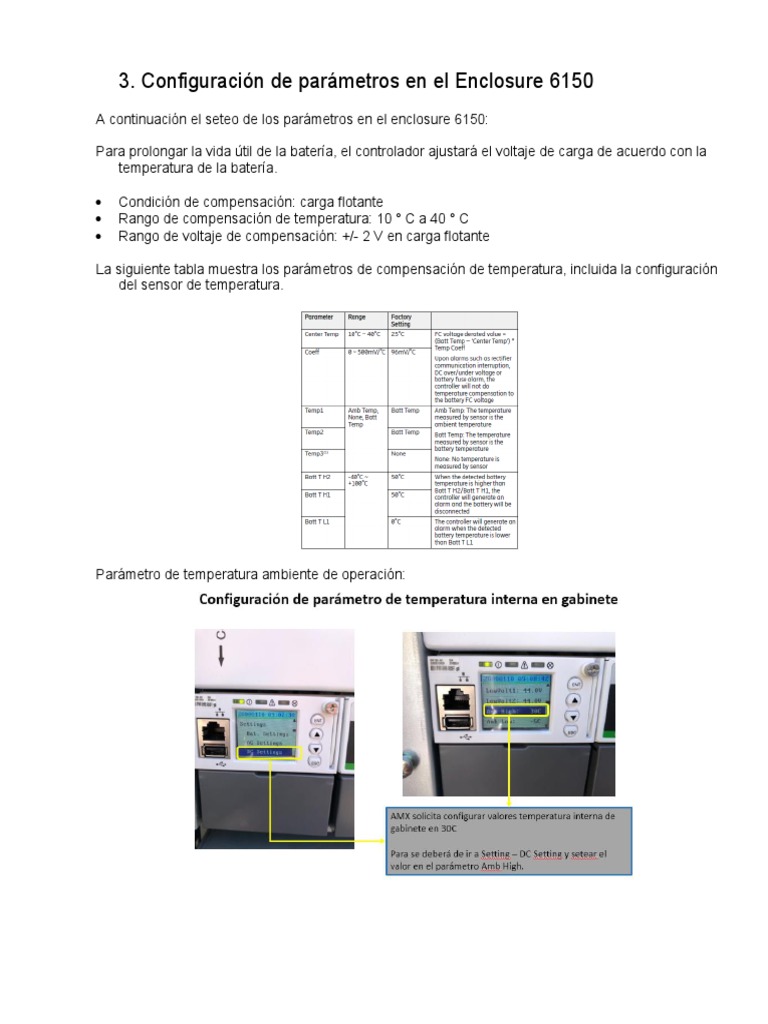 Parámetros Enclosure 6150: Configuración y Alarma | PDF | Ciencia y ...