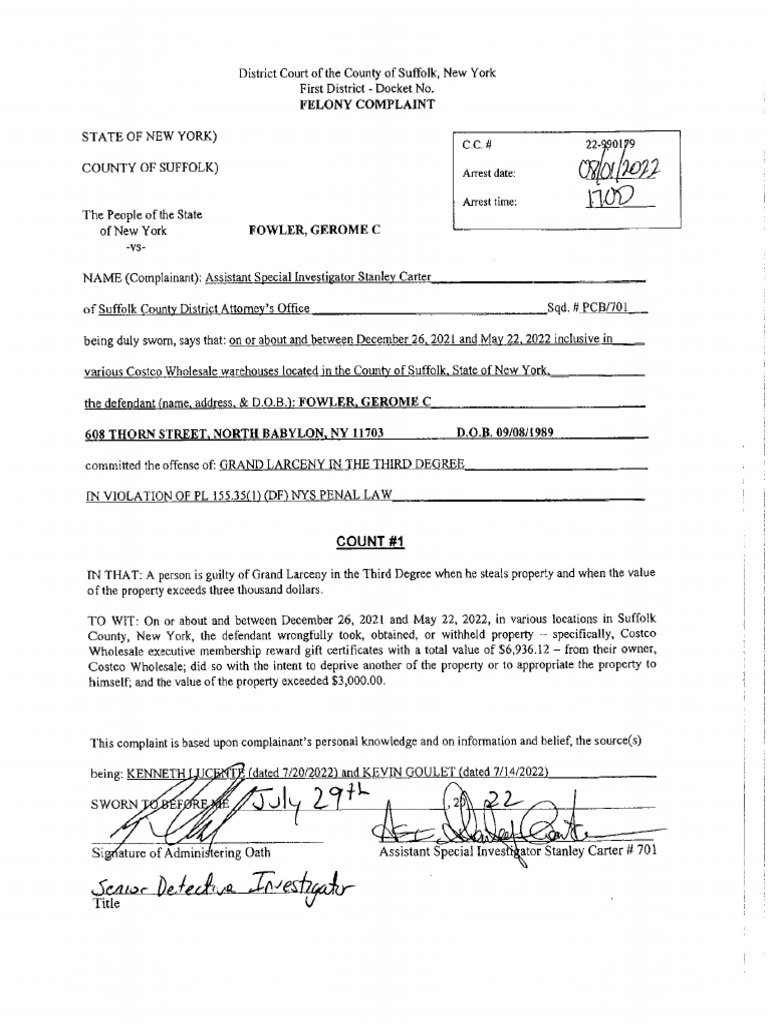 Fowler Court Filed Documents | PDF