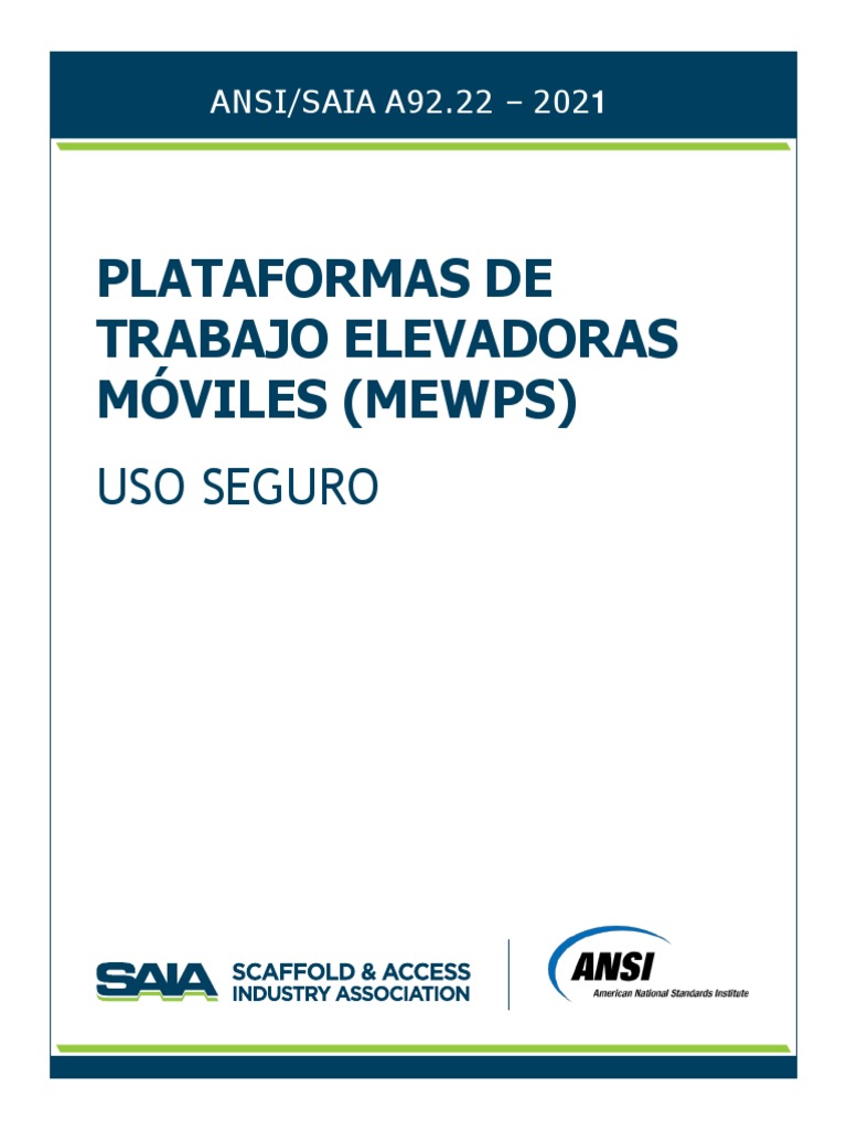 ANSI SAIA A92.22-2021 Español | PDF | Patentar | Los Estados Unidos