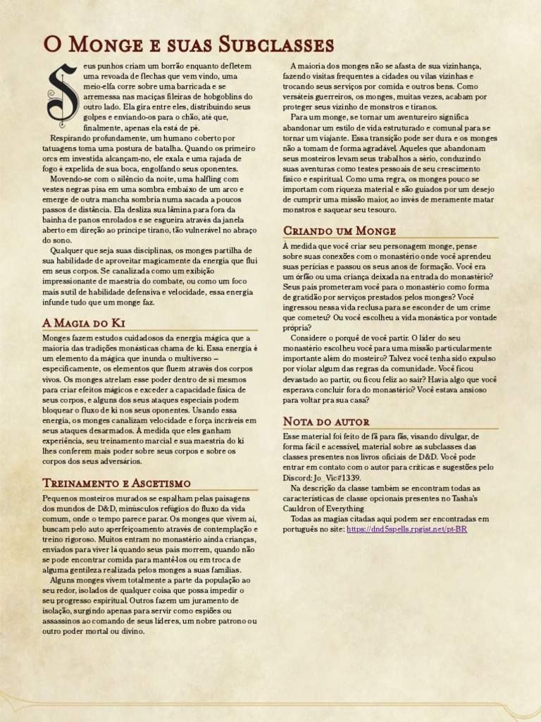 O Monge e Suas Subclasses | PDF | Morte | Caligrafia