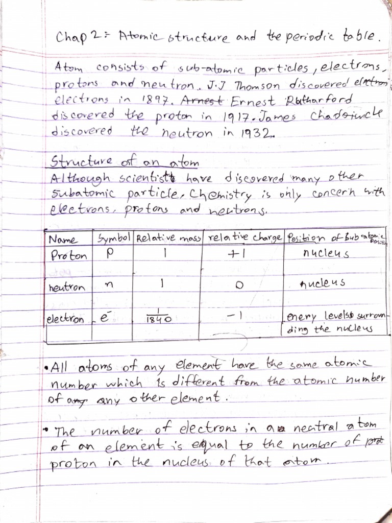 2.atomic Structure and The Periodic Table | PDF | Atomic Nucleus | Proton