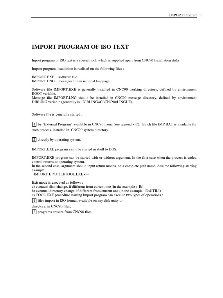 TPA - Manual CNC90 3.0 Import | PDF | Computer File | Software