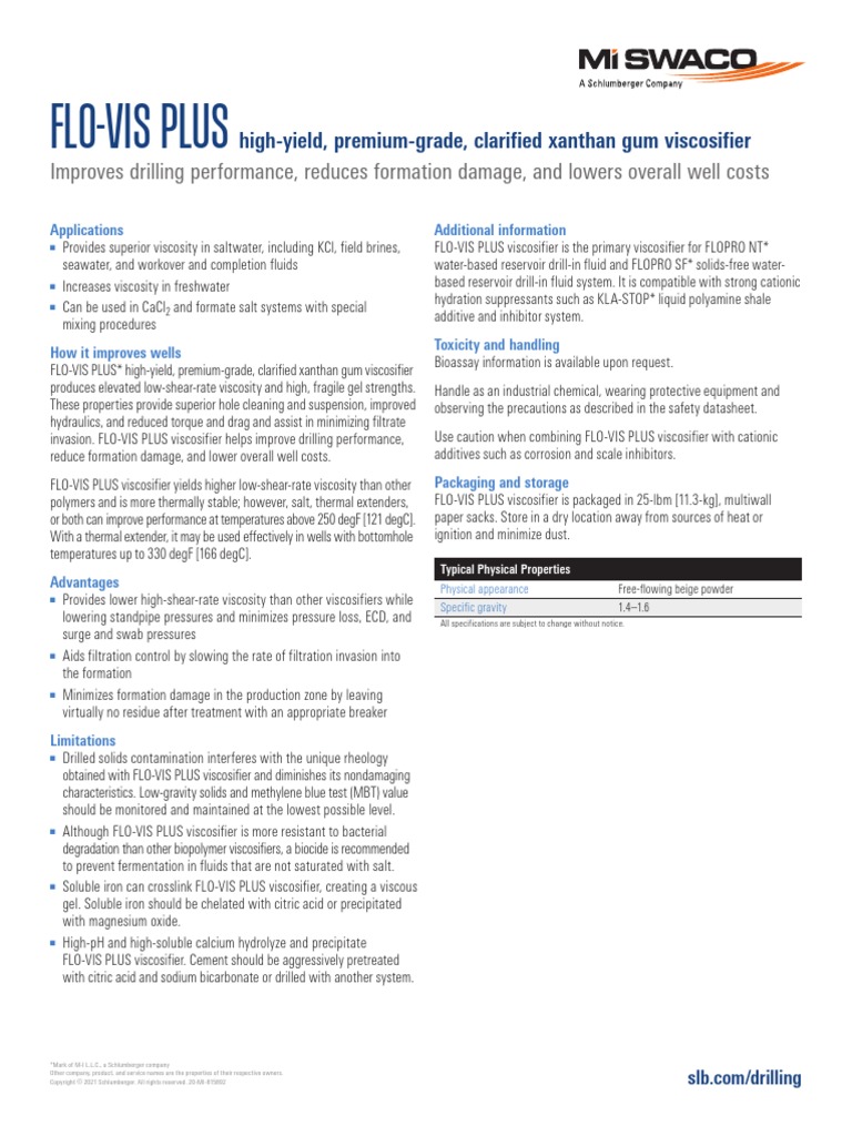Flo-Vis Plus: High-Yield, Premium-Grade, Clarified Xanthan Gum ...