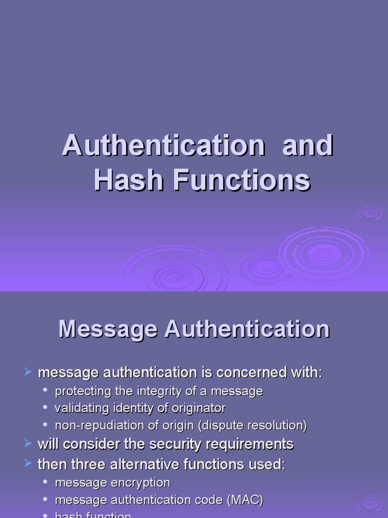 Authentication and Hash Function | PDF | Cryptography | Public Key ...