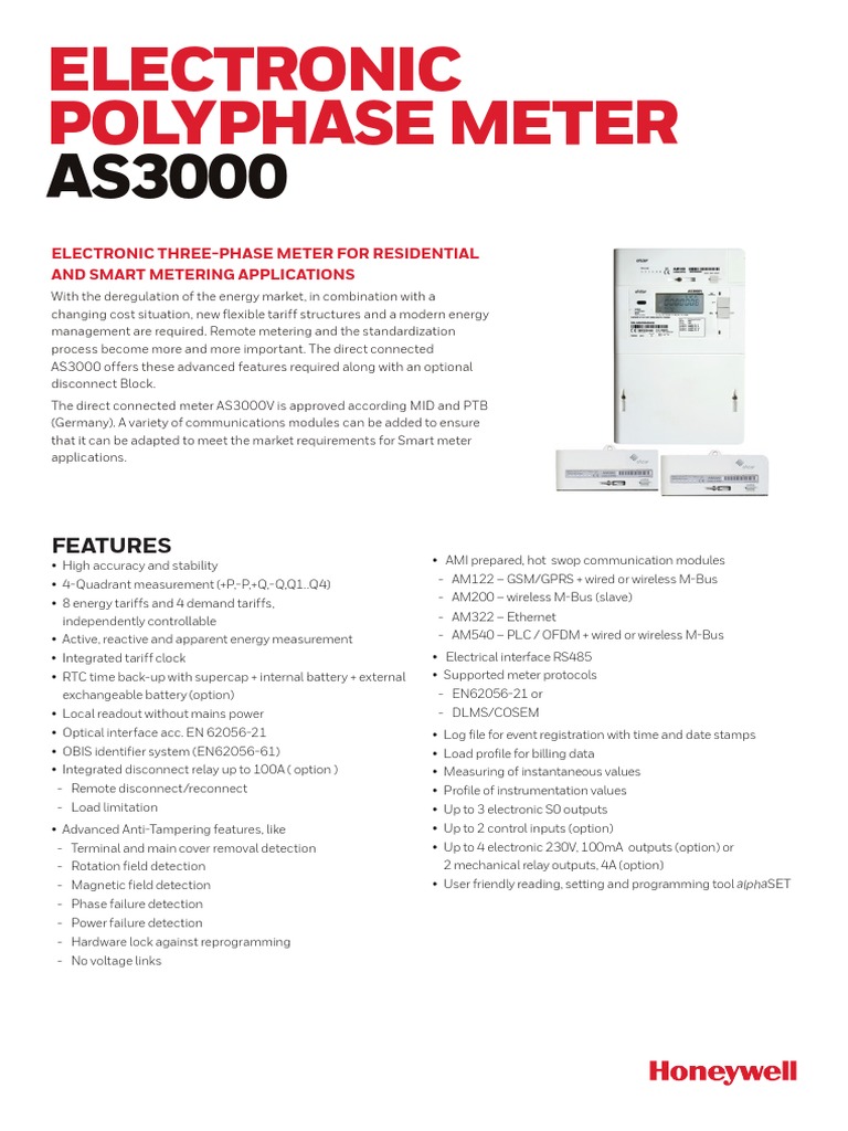 Electronic Polyphase Meter: Features | PDF | Mains Electricity | Metrology