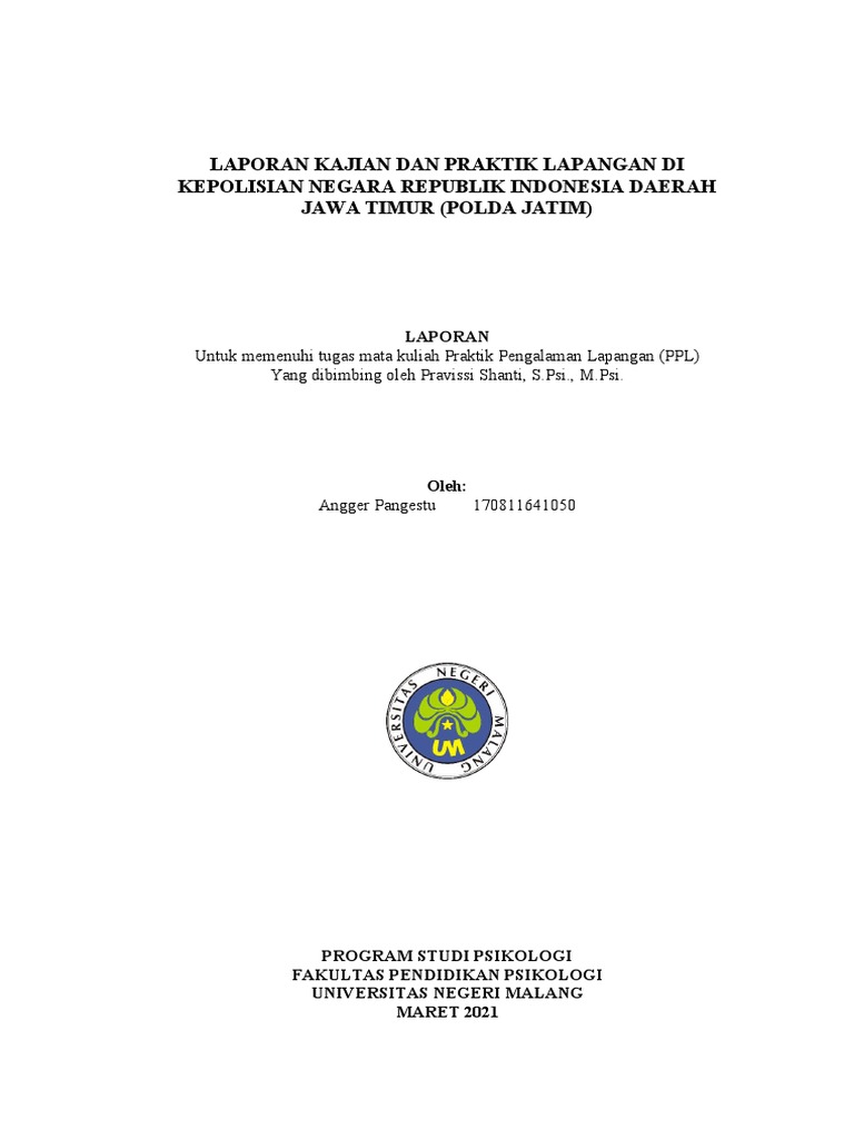 Laporan KPL Polda Jatim (Magang) | PDF