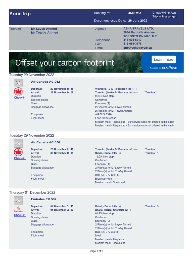 Your Trip: MR Layek Ahmed MR Towfiq Ahmed | PDF | Aviation | Transport