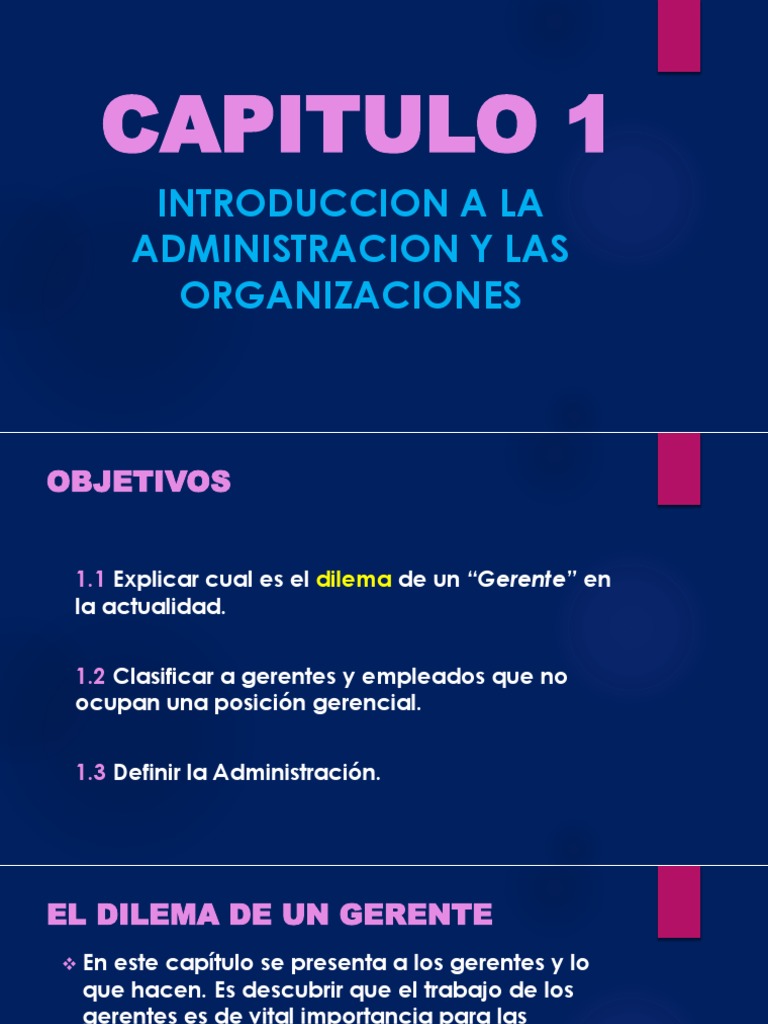 Admon Capitulo 1 Completo | PDF | Planificación | Toma de decisiones