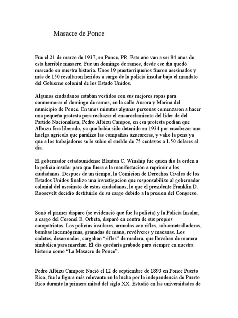 Masacre de Ponce | PDF