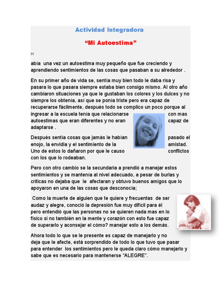 Actividad Integradora Modulo II Mi Autoestima | PDF | Relaciones ...