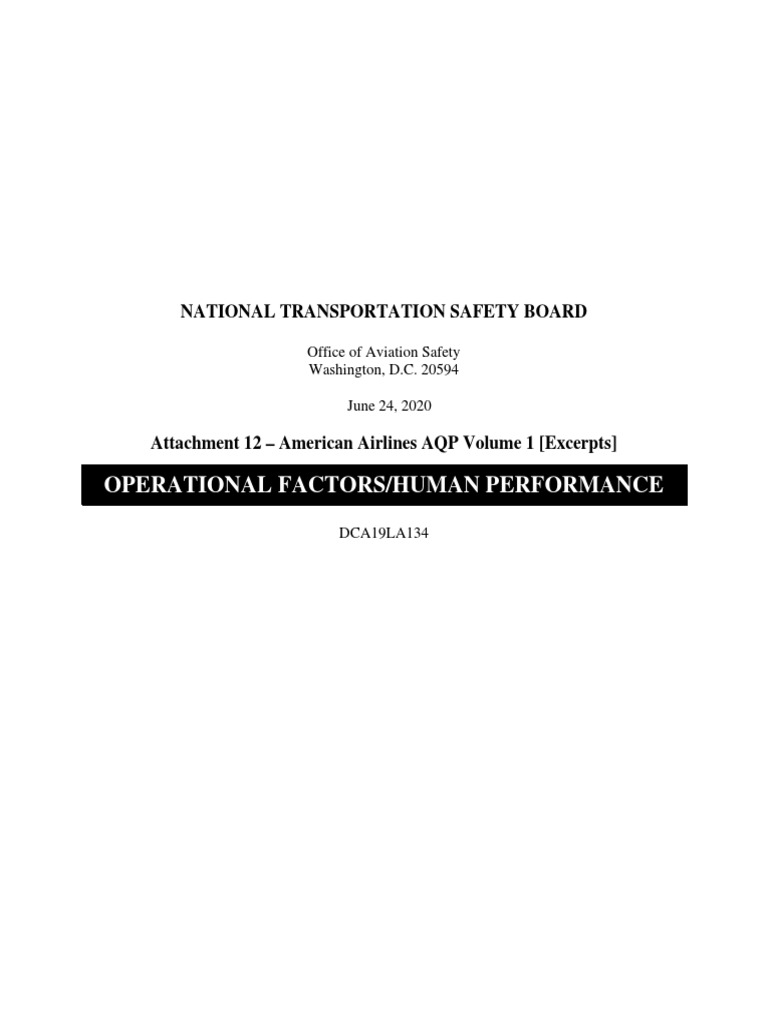 Operational Factors Human Performance Attachment 12 - American Airlines ...