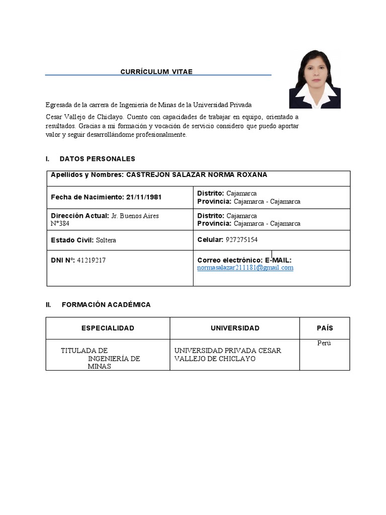 Currículum de Norma Roxana Castrejon | PDF