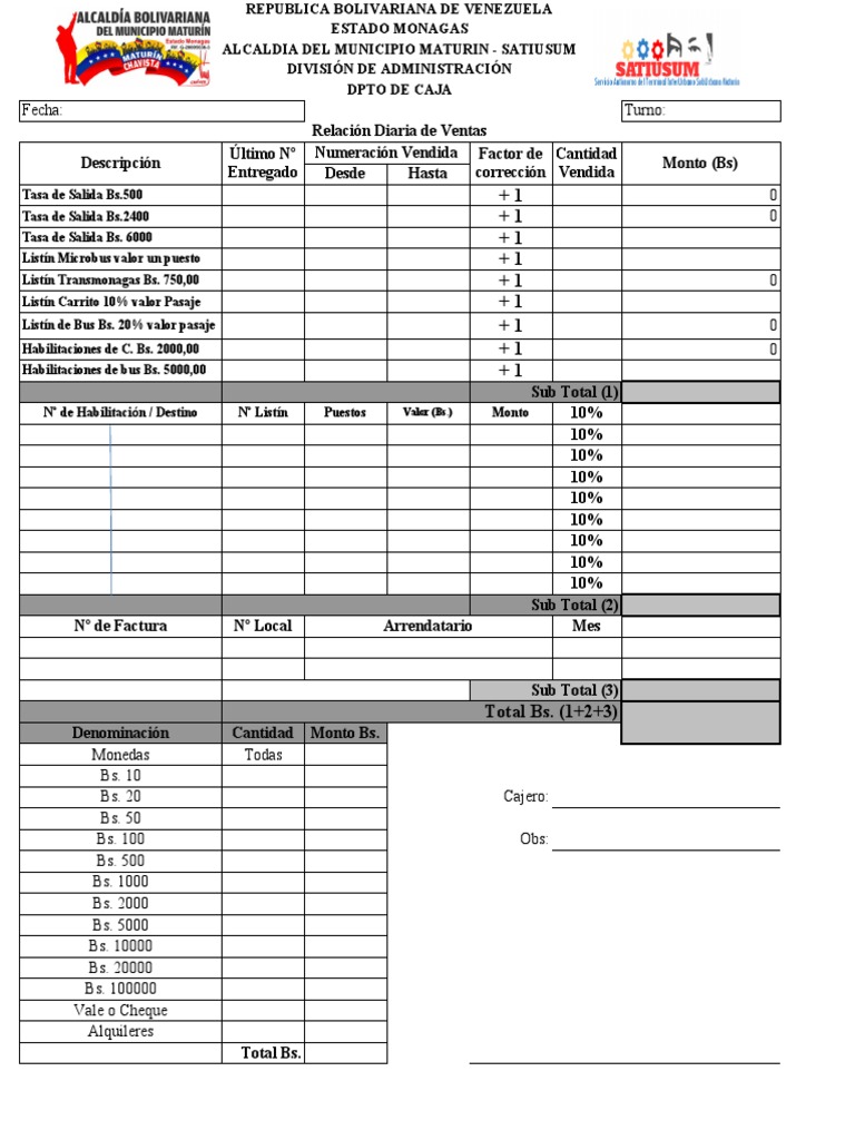 Formato Caja Principal | PDF