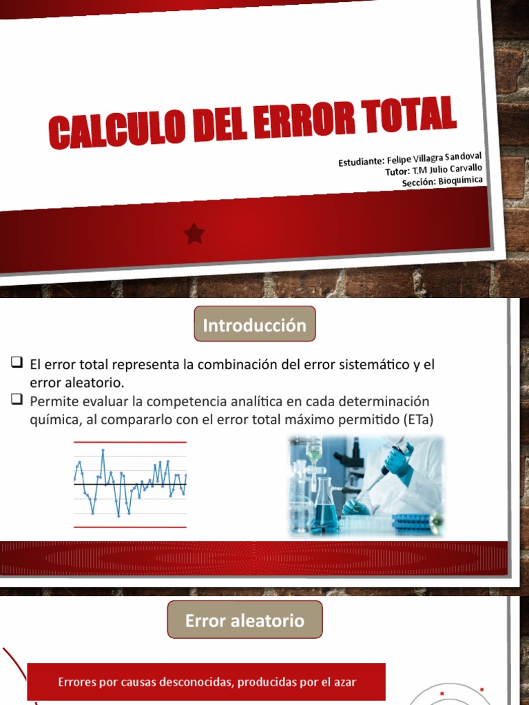 Trabajo Calculo Error Total | PDF | Medición | Desviación Estándar