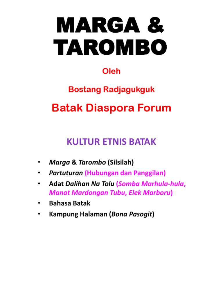 1 Marga & Tarombo - A | PDF