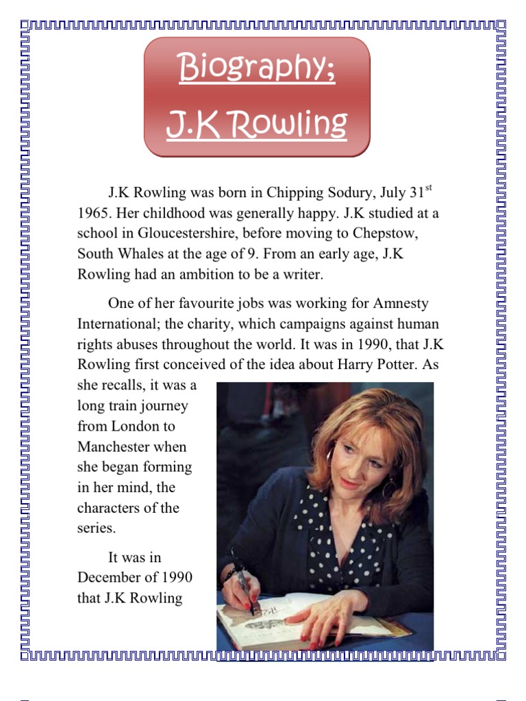 Biography of J.K Rowling | PDF