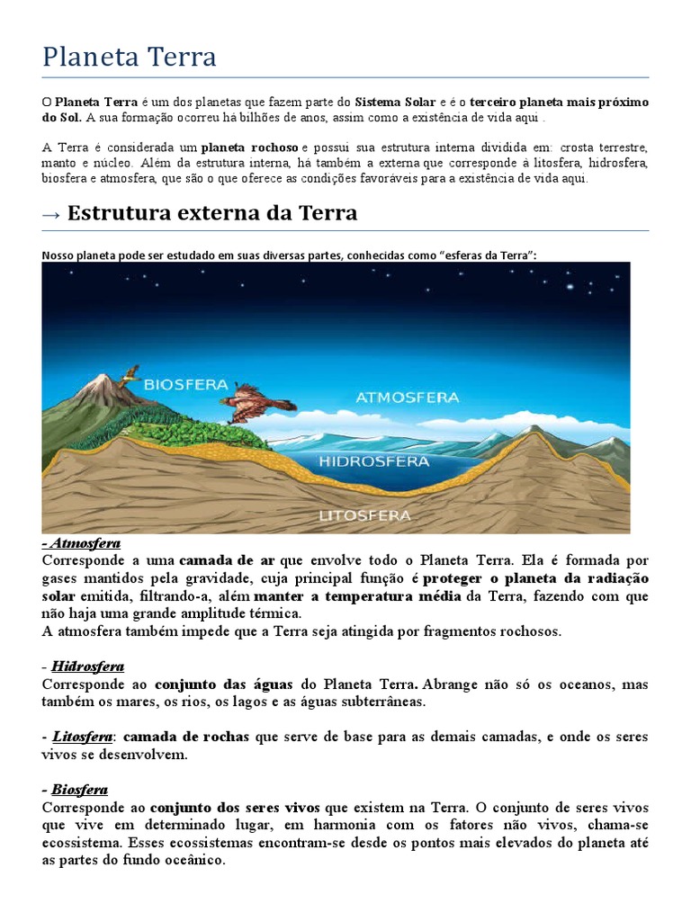 Esferas Da Terra - Revisão 1 | PDF | Terra | Atmosfera