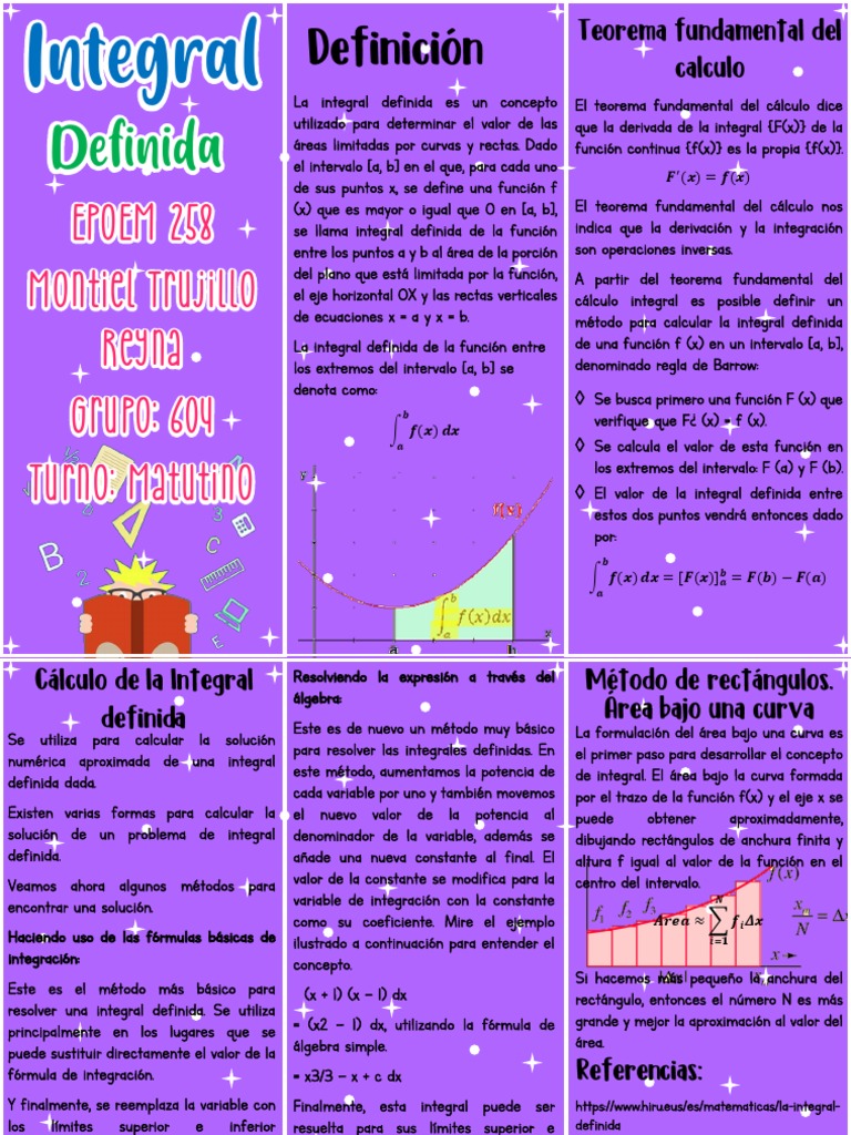 Triptico - Integral Definida | PDF | Integral | Funciones y mapeos