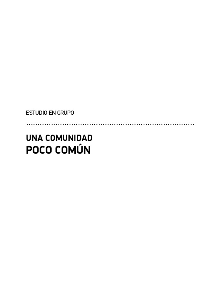 Comunidad Poco Común | PDF | Amor | Perdón