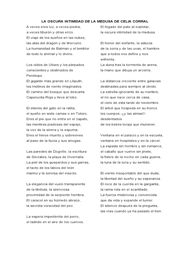 La Oscura Intimidad de La Medusa de Celia Corral | PDF