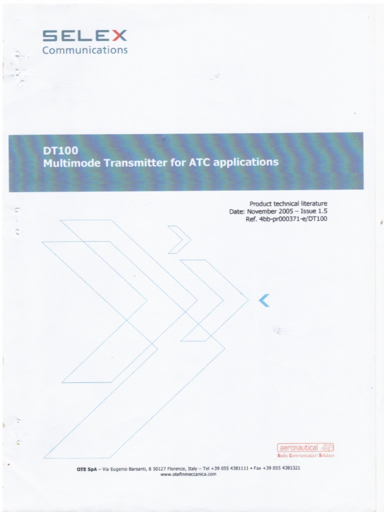 Selex Communications DT 100 (ID 2954) | PDF